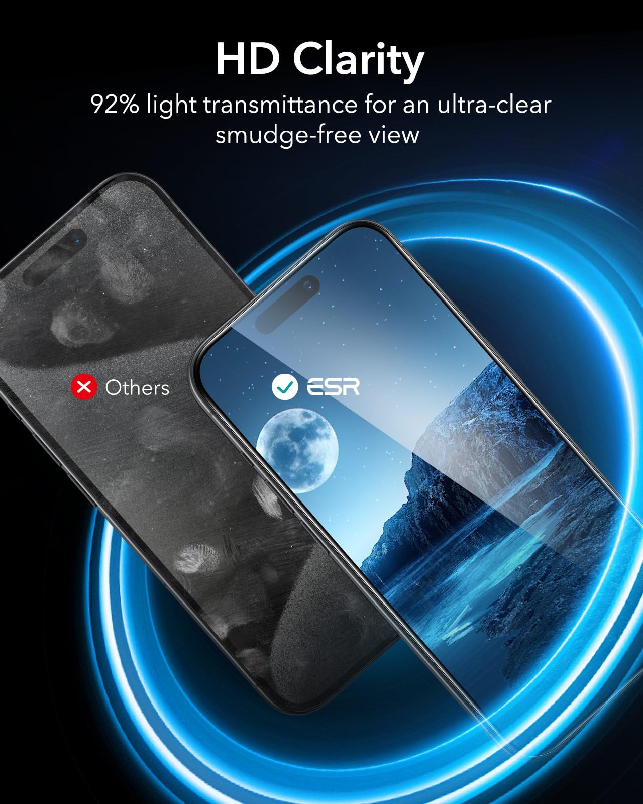 ESR 3 Pack for iPhone 16 Pro Max Screen Protector, [9H Hardness] [Military Grade Shatterproof] Tempered Glass Film with Flawless Fit Tray, HD Clear, Scratch Resistant