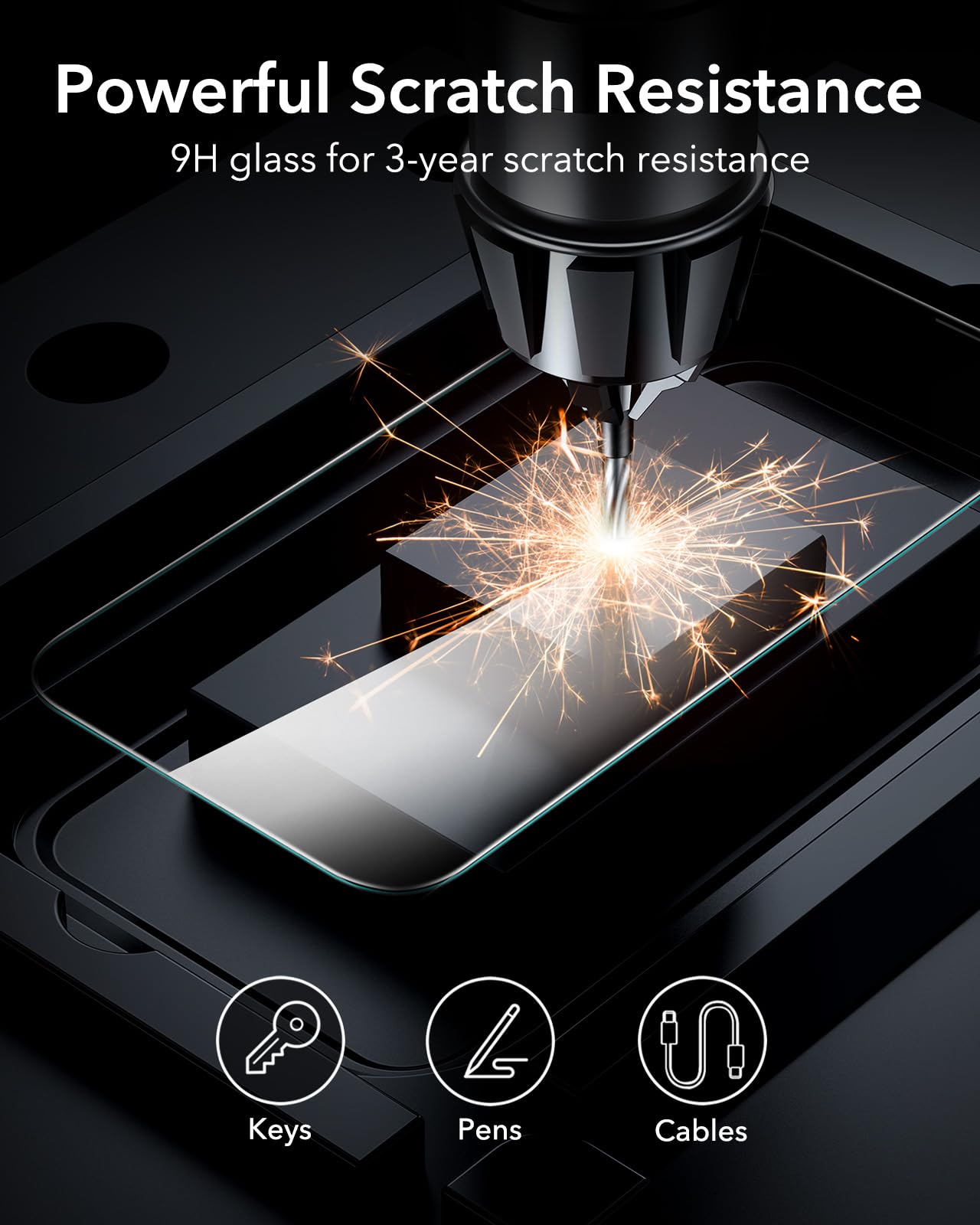ESR 3 Pack for iPhone 16 Pro Max Screen Protector, [9H Hardness] [Military Grade Shatterproof] Tempered Glass Film with Flawless Fit Tray, HD Clear, Scratch Resistant