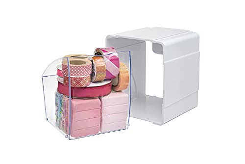 Deflecto Single Tilt Bins, 5.2" x 5.54" x 4.65", White, 4-Pieces (421103CR)