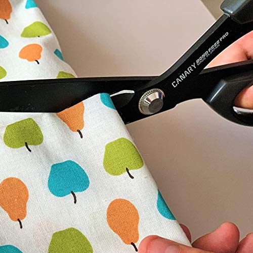CANARY Japanese Sewing Scissors for Fabric Cutting 10.5 Inch, Black Scissors Heavy Duty All Purpose Scissors, Japanese Stainless Steel Nonstick Coating, Made in JAPAN, Black (SE-265F)