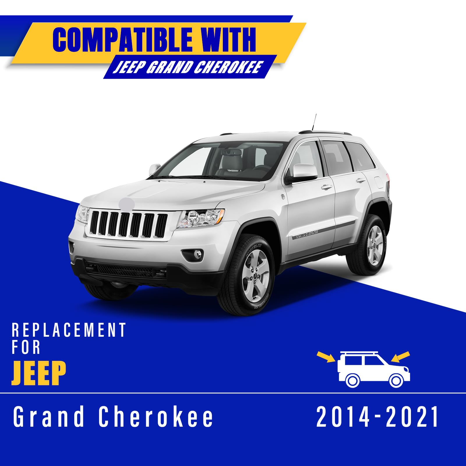3 wipers Replacement for 2014-2021 Jeep Grand Cherokee, Windshield Wiper Blades Original Equipment Replacement - 22"/21"/11" (Set of 3) U/J HOOK