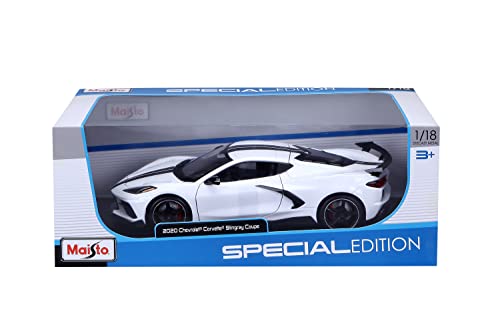 Maisto del 2020 Chevrolet Corvette Stingray Coupe (High Wing) 1/18 Scale (31455B), Blue