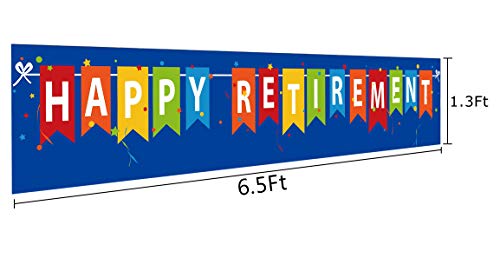 Large Colorful Happy Retirement Banner, Happy Retirement Bunting Flag, Retirement Party Decorations.