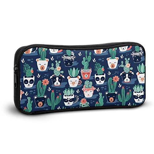 Cacti Succulents Cuddly Pots Pencil Case Stationery Pen Pouch Portable Makeup Storage Bag Organizer Gift