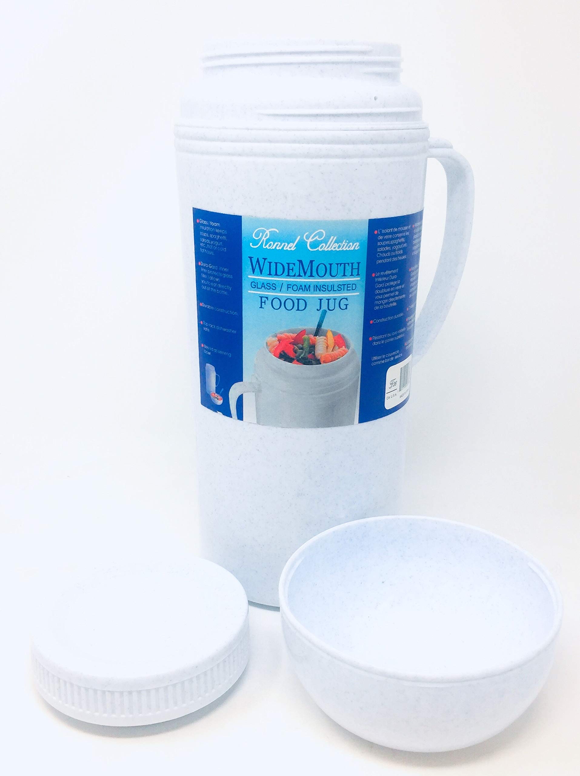 Vacuum Insulated Food Jug Flask Jar Wide Mouth Thermos 33.8 Fl Oz Hot/Cold 1-Ltr