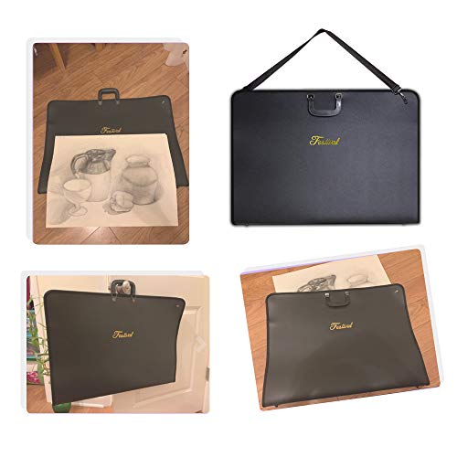 LOKATSE HOME Art Portfolio Case 28 x 20.5 Inches Large Artist Carrying Bag with Shoulder Strap and Handles, for Artwork Drawing, Black
