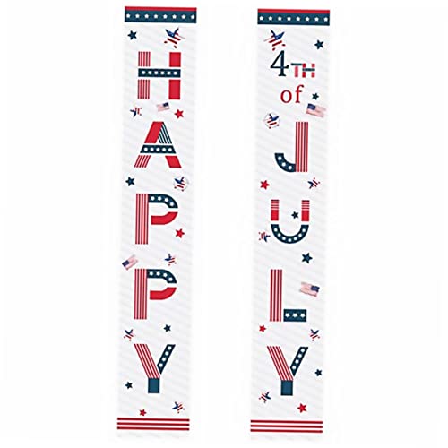 LABRIMP 1 pair Sign Banner Festival American Indoor Party July Patriotic Day Happy Hanging Banners Pendant Th Labor Couplets Home Memorial For Flag Of Front Door Couplet Decor Porch