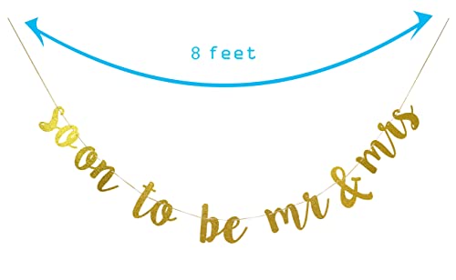 YaFeiDa Soon to Be Mr&Mrs Banner Future Mr & Mrs Banner for Engagement Bridal Shower Bride and Groom Party Decorations Pre-Strung Sign (Gold),SKA-NB018