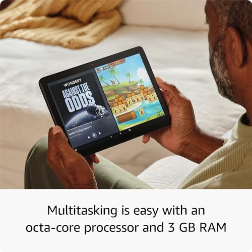 Amazon Fire HD 10 tablet (newest model) built for relaxation, 10.1" vibrant Full HD screen, octa-core processor, 3 GB RAM, 64 GB, Black