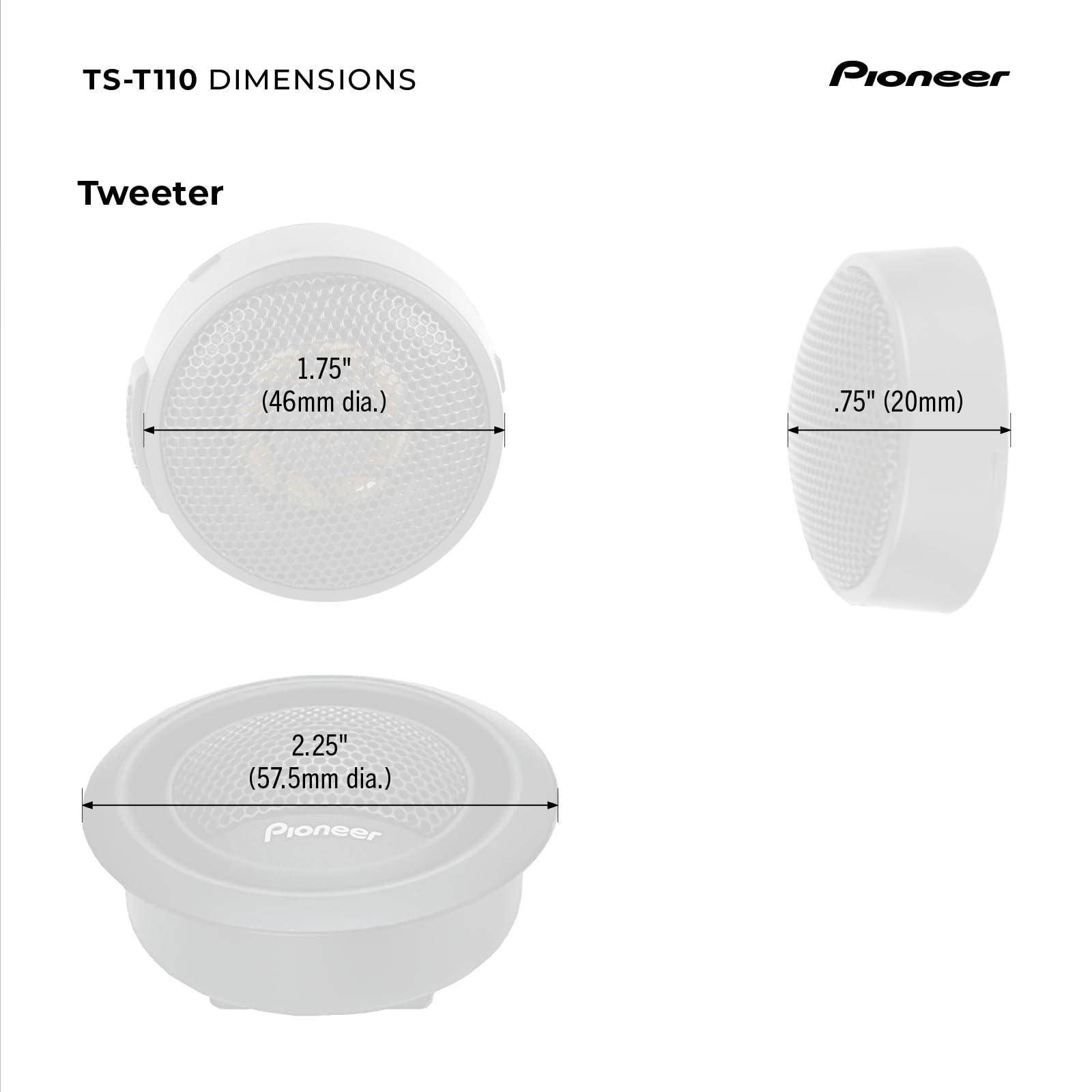 Pioneer TST110 TS-T110 7/8-Inch Component Tweeter
