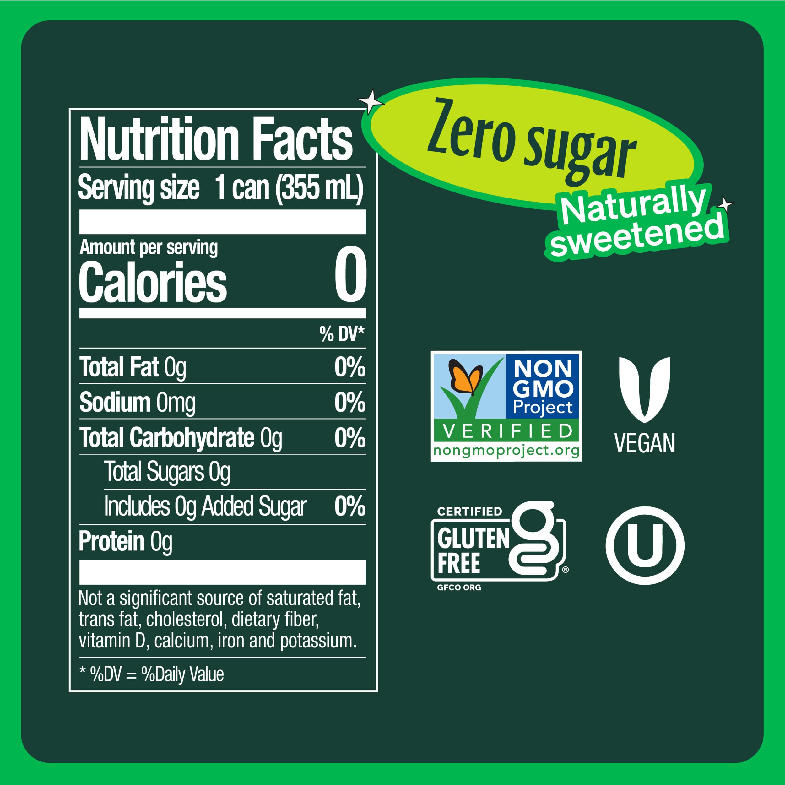 Zevia Zero Sugar Soda, Rainbow Variety Pack, 12 oz Cans (24-Pack) β Naturally Sweetened, Zero Calorie Sugar Free Soda - Non-GMO Project Verified, Gluten-Free, Vegan