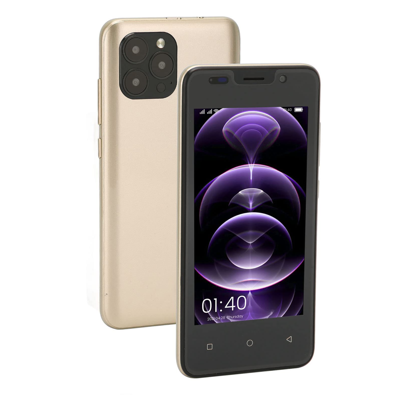 PUSOKEI 4G Cell Phone, Unlocked Android Smartphone, 2GB RAM 32GB ROM, 4.66 Full HD Screen, Dual SIM Slot, Pro Grade Camera, Face Recognition, WiFi, BT, Long Battery Life (Gold)