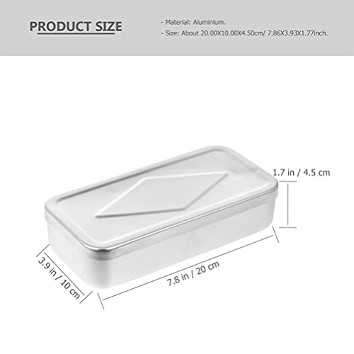 Scicalife 2pcs Aluminum Rectangular Storage Box Small Needle Container Empty Hinged Tins Box Sewing Needle Case Small Tin with Lid