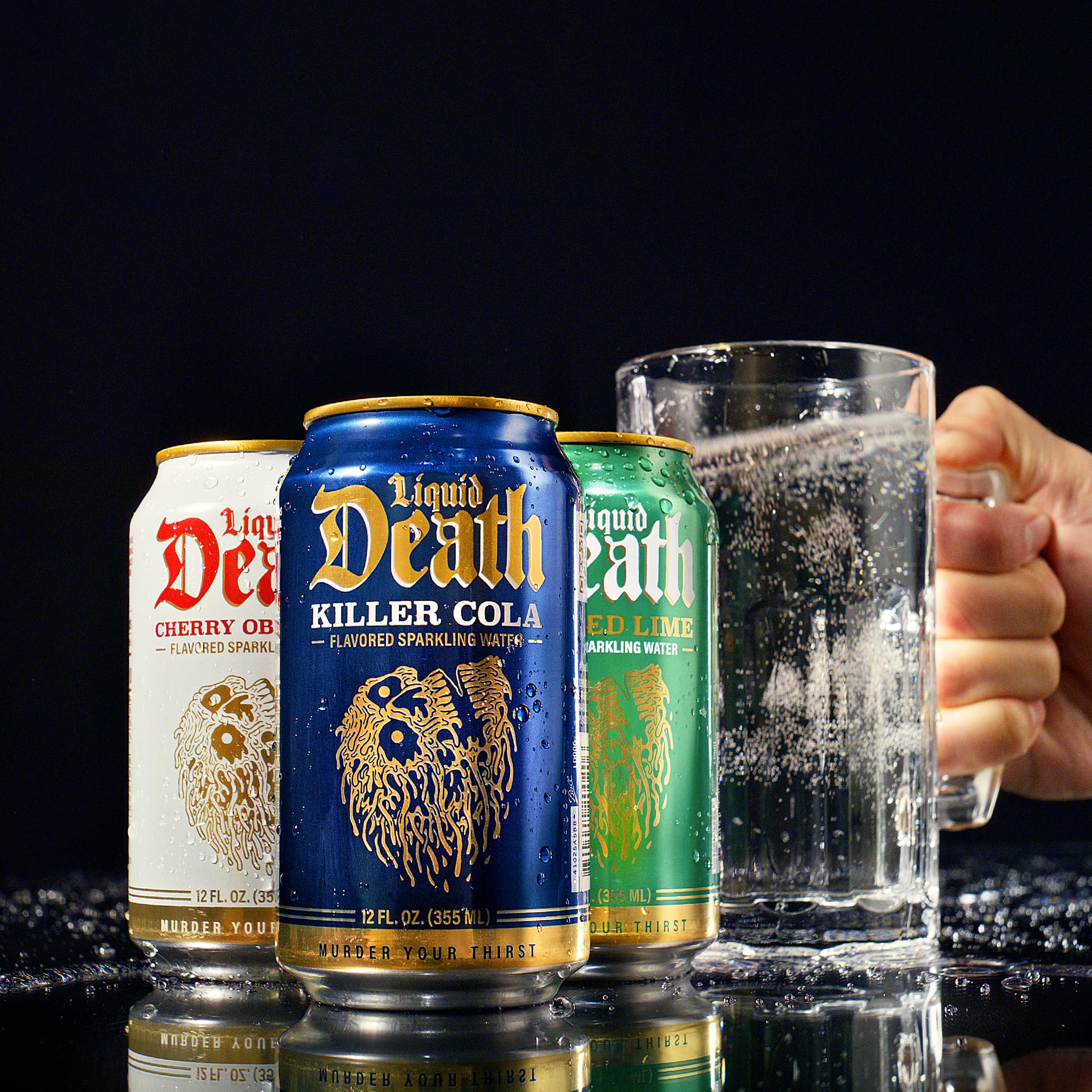 Liquid Death, Doctor Death, Soda-Flavored Sparkling Water, 12-Pack (12oz Cans), Low Calorie & No Artificial Sweeteners