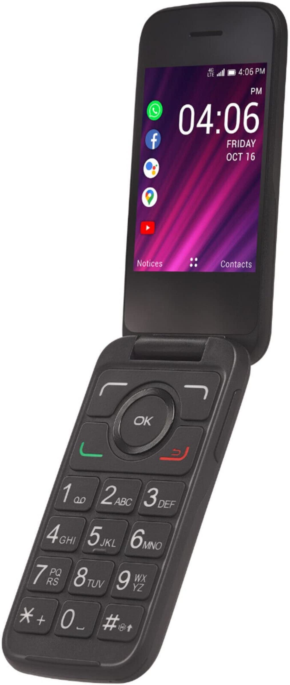 TCL Go Flip 2 4058G 8GB Factory Unlocked 4G LTE GSM Smart Flip Phone (Renewed)