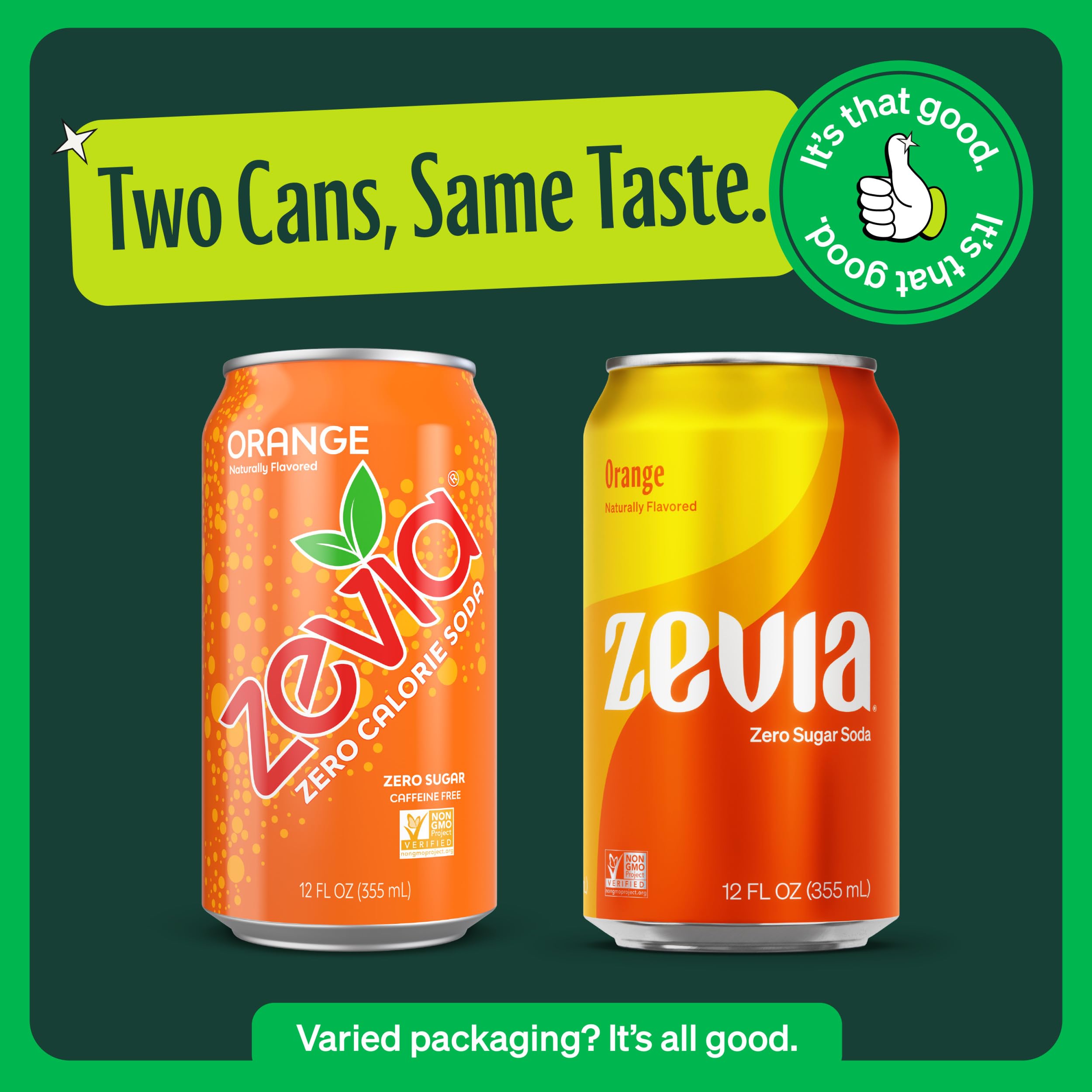 Zevia Zero Sugar Soda, Rainbow Variety Pack, 12 oz Cans (24-Pack) β Naturally Sweetened, Zero Calorie Sugar Free Soda - Non-GMO Project Verified, Gluten-Free, Vegan