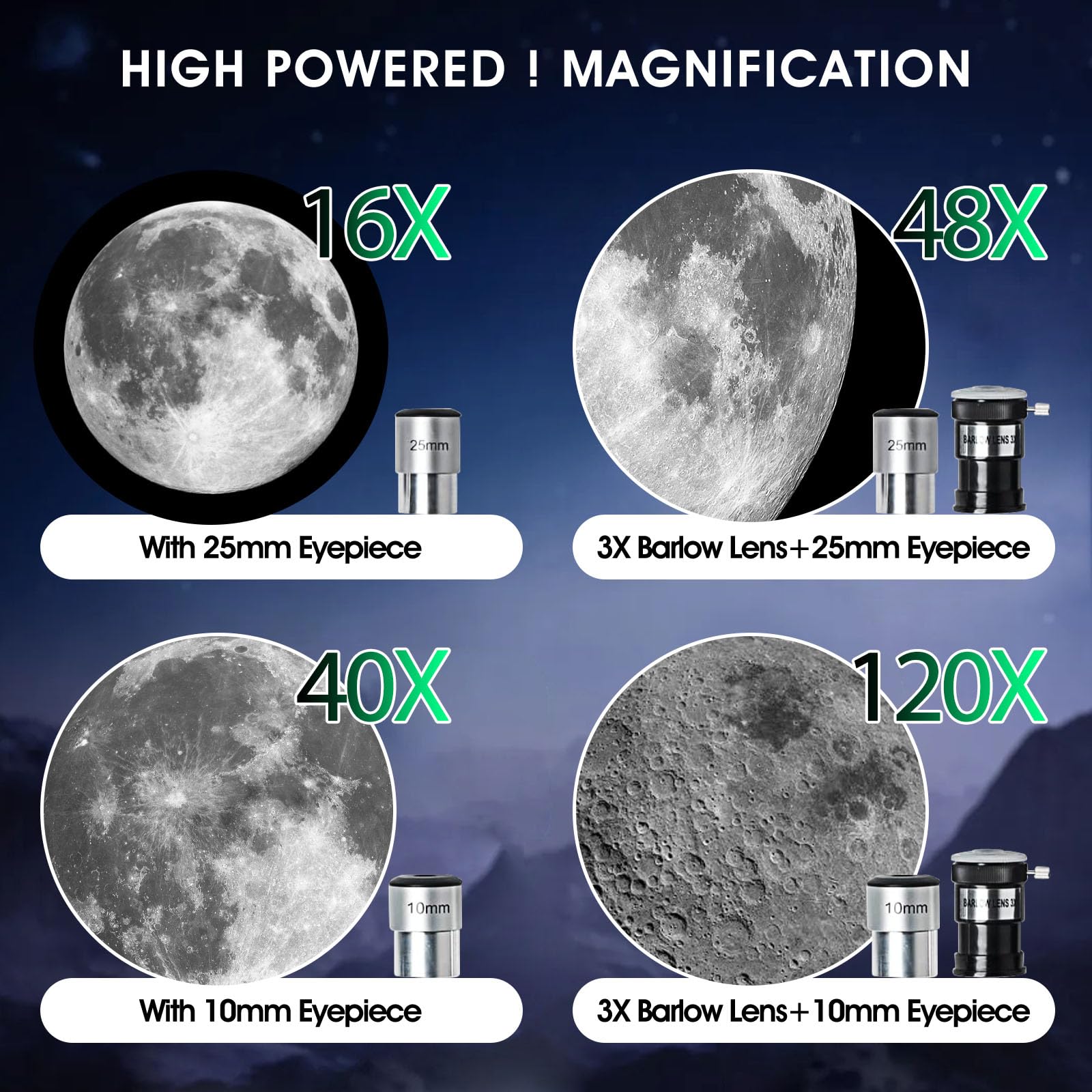 Telescope for Kids Adults Beginners,70mm Aperture 400mm Focal Length Telescopio for Astronomy, Multi Coated Travel Refractor Astronomical Telescopes with Wireless Remote