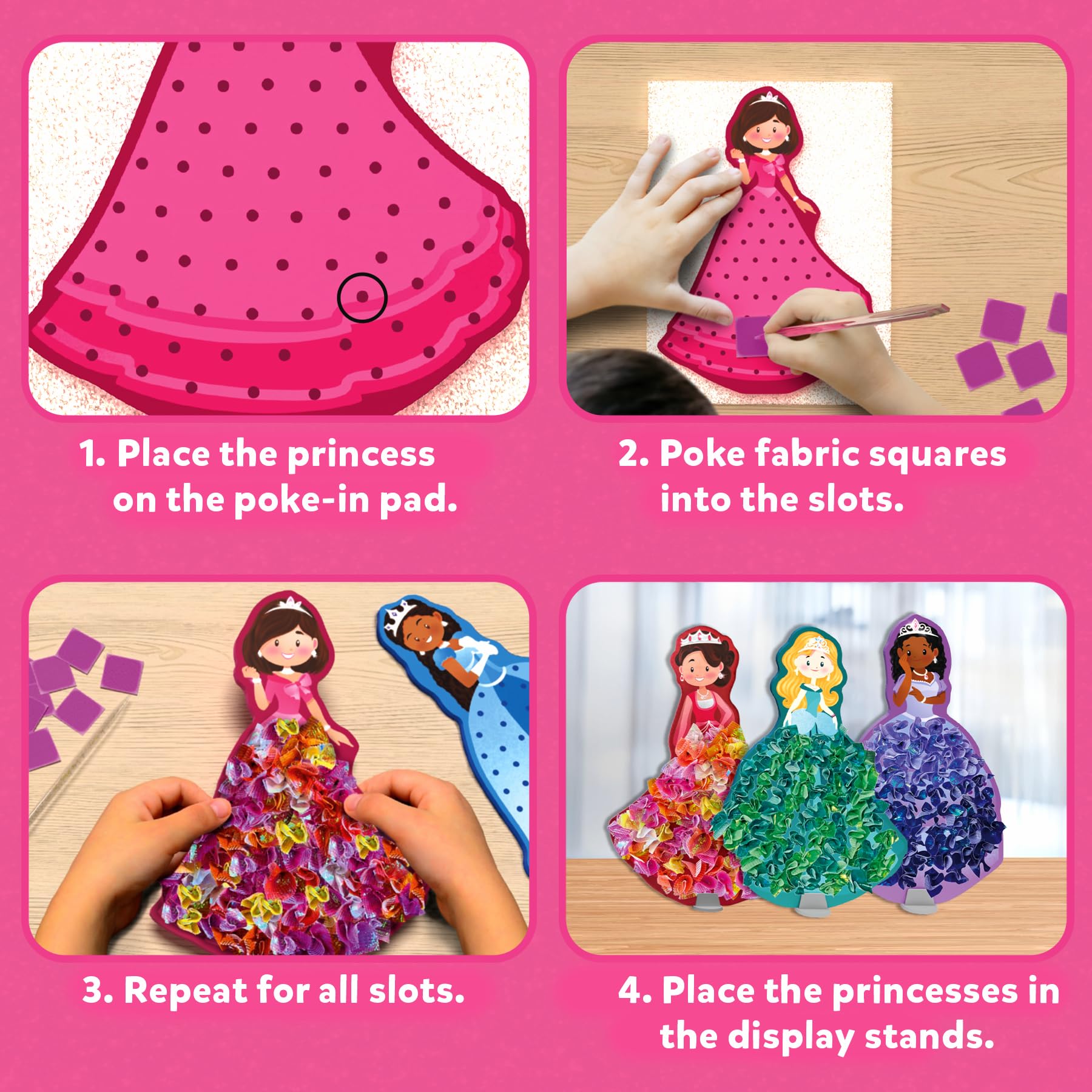 Skillmatics Poke-in Art - Magical Princesses, Easter Basket Stuffers, Mess-Free Fun for Kids, DIY Craft Kits, Creative Activity, Gifts for Girls & Boys Ages 4, 5, 6, 7, 8, 9