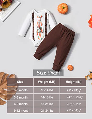 Baby Boy Easter Outfit 6-9 Months, Easter Baby Boy Outfit Suspender Long Sleeve Romper Pant Sets My First Easter Baby Boy Outfit Baby Easter Outfit Boy