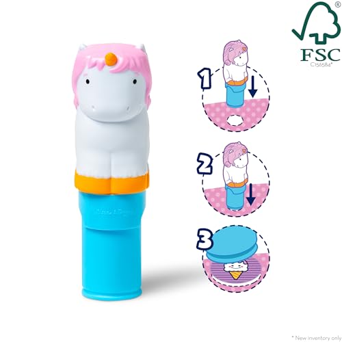 Melissa & Doug Sticker WOW!™ 24-Page Activity Pad and Sticker Stamper, 300 Stickers, Arts and Crafts Fidget Toy Collectible Character – Unicorn - FSC Certified
