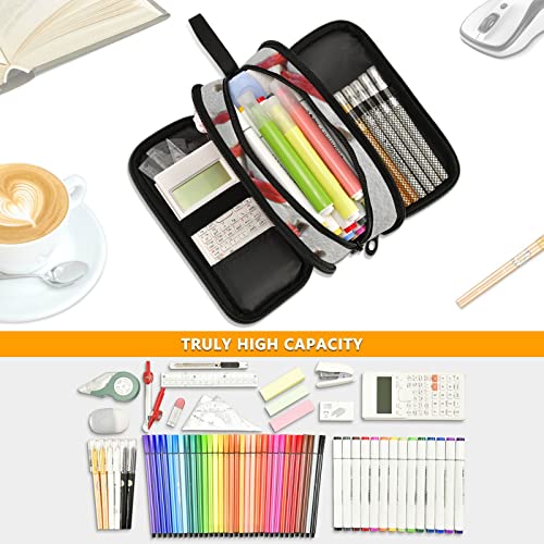 J JOYSAY Baseball Leather Pencil Case Large Big Capacity Pencil Bag for Girls Boys Pen Bag Marker Organizer Bag for Kids Teens Student Adults