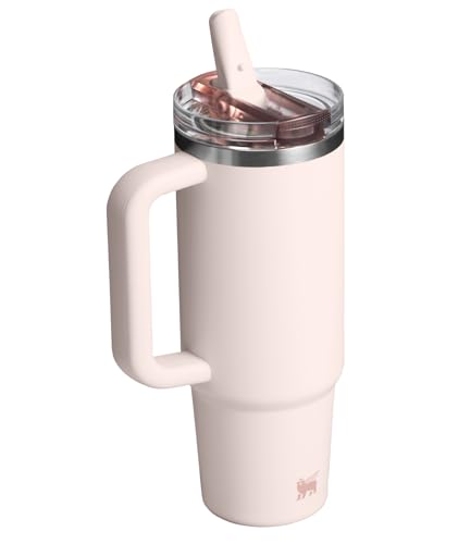 Stanley Quencher ProTour Flip Straw Tumbler with Leakproof Lid 30 oz | Built-In Straw & Handle | Cupholder Compatible for Travel | Insulated Stainless Steel Cup | BPA-Free | Rose Quartz