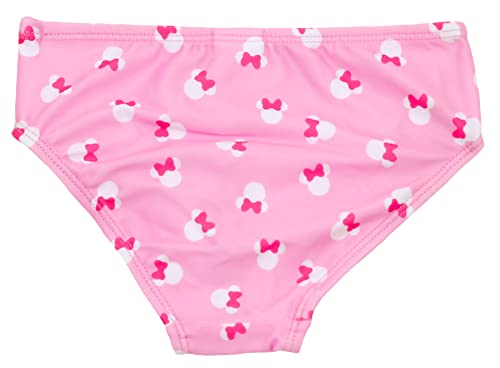 Disney Infant Girl's 2 Piece Minnie Mouse Rashguard Top and Swim Bottom Set, Pink, 24 Months