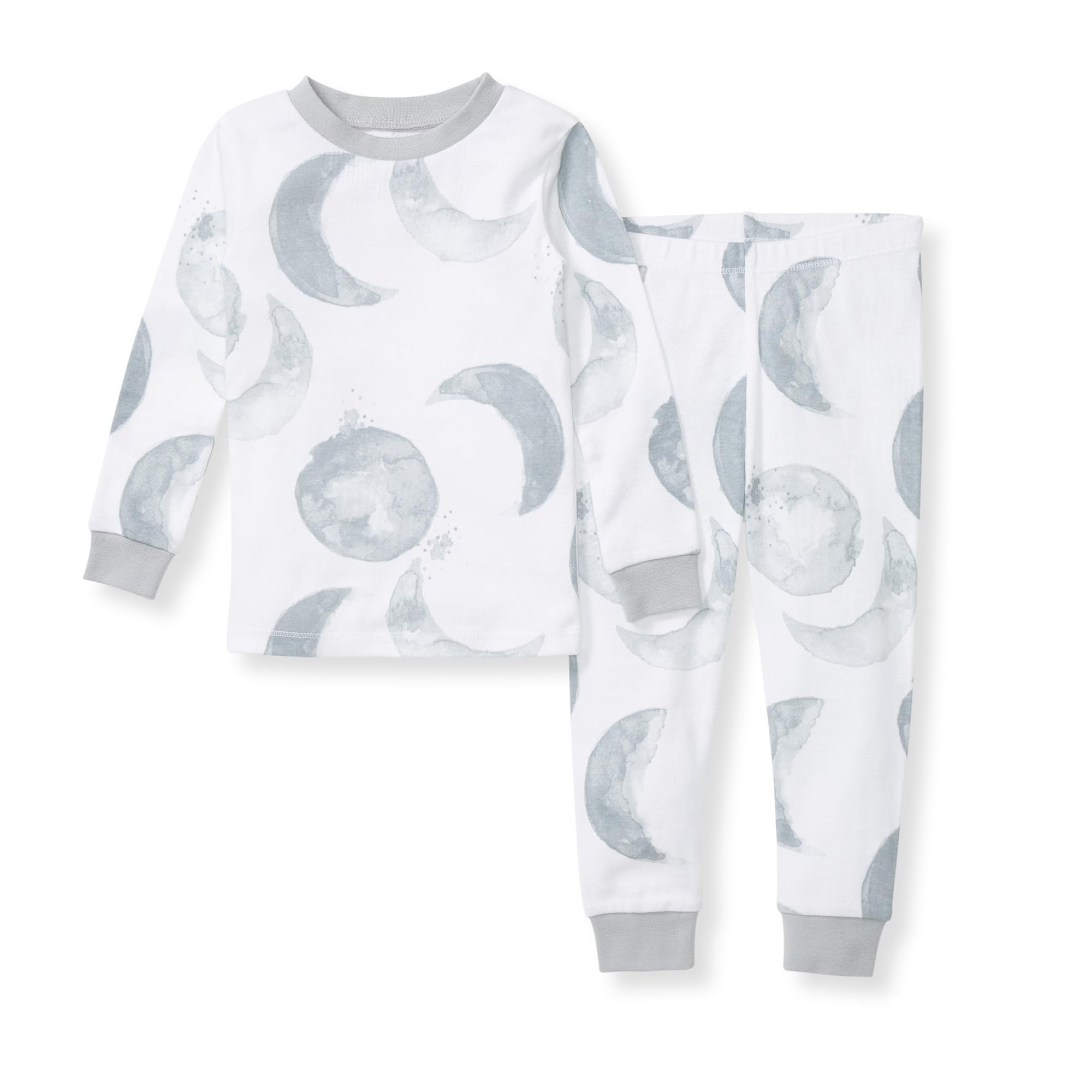 Burt's Bees Baby Baby Boy's Pajamas, Tee and Pant 2-Piece Pj Set, 100% Organic Cotton Soft Sleepwear, Hello Moon Light Blue, 5 Toddler