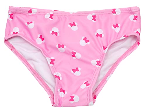 Disney Infant Girl's 2 Piece Minnie Mouse Rashguard Top and Swim Bottom Set, Pink, 24 Months