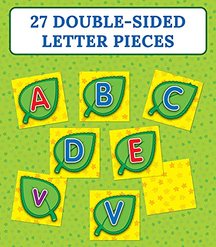 Carson Dellosa Ladybug Letters Alphabet Puzzle—Kids Alphabet Game With 26 2-Piece Ladybug Puzzles, 26 2-Sided Leaves With Alphabet Letters, 1-4 Players, Ages 4+