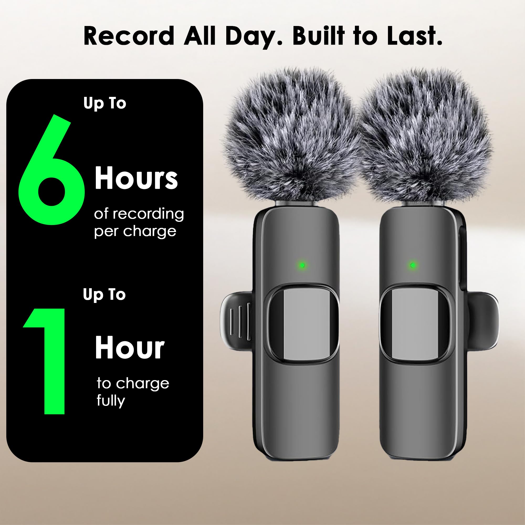 Mini Mic Pro (Newest Model), Wireless Microphone for iPhone, iPad, Android, Lavalier Microphone for Video Recording - 2 Pack iPhone Mic Crystal Clear Recording with USB-C for Podcast Microphone, ASMR