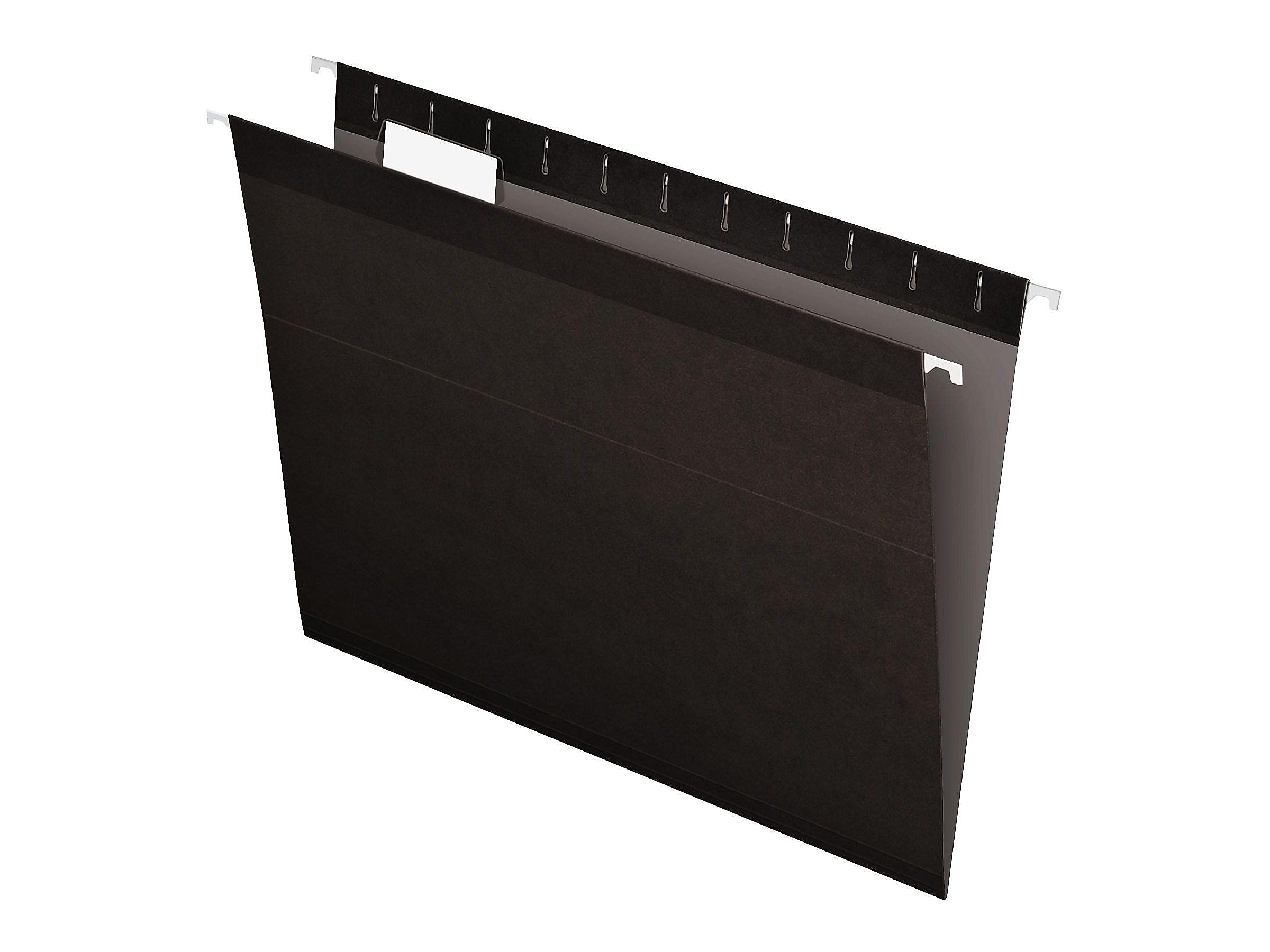 Pendaflex 04152 1/5 BLA Reinforced Hanging File Folders, Letter Size, Black, 1/5 Cut, 25/BX (4152 1/5 BLA)