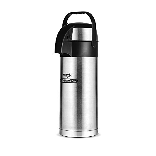 Milton Beverage Dispenser 3500 Hot Water Airpot with Pump Flask to Keep Drinks 24 Hours Hot and Cold, 3580 ml Double Walled Insulated and Lightweight Lab tested Thermos Perfect for Coffee and Tea