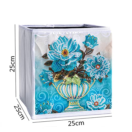 DIY Diamond Painting Storage Cubes Organizer Container Kits, Folding Storage Box with DIY Diamond Painting Art Craft Kits for Desktop Toys Sundries Pantry Closet, Toys, Bedroom Organizer.
