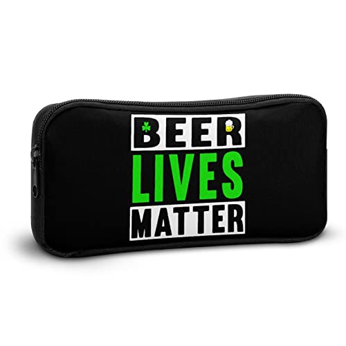 Beer Lives Matter Pencil Case Stationery Pen Pouch Portable Makeup Storage Bag Organizer Gift