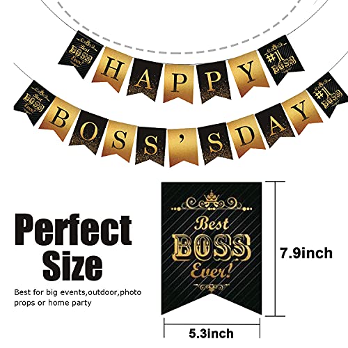Happy Boss’s Day Banner Party Decorations Supplies - International Boss Day Hanging Banner Number 1 Boss Decoration Banner Best Boss Ever Party Decor