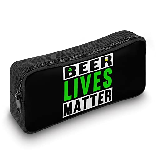 Beer Lives Matter Pencil Case Stationery Pen Pouch Portable Makeup Storage Bag Organizer Gift