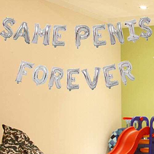 TOYANDONA Bachelorette Party Banner, Bachelor Party Balloons- Same Forever Banner, Bridal Shower Supplies Bride to be Decoration- Silver