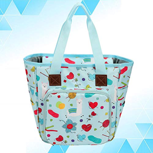 EXCEART Yarn Storage Knitting Bag Sewing Embroidery Project Handbag Crochet Hooks Knitting Needles and Accessories Organizer