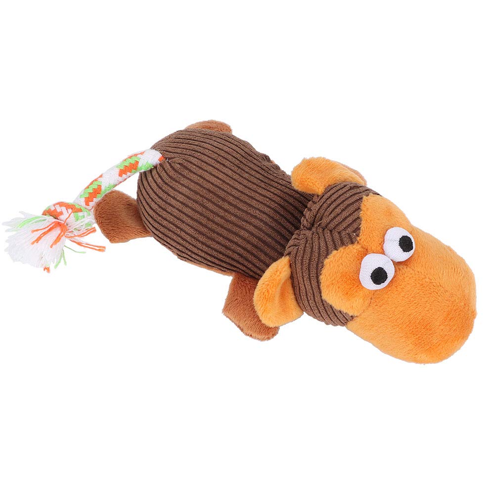 Zerodis 2PCS Squeaky Stuffed Pet Dog Toys Chew Toy with Squeakers Soft Plush Duck Monkey Sound Toys for Puppies Teething Small Medium Large Dogs