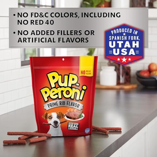 Pup-Peroni Prime Rib Flavor Dog Treats, Made with Real Steak, 22.5 Ounce Bag