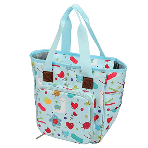 EXCEART Yarn Storage Knitting Bag Sewing Embroidery Project Handbag Crochet Hooks Knitting Needles and Accessories Organizer