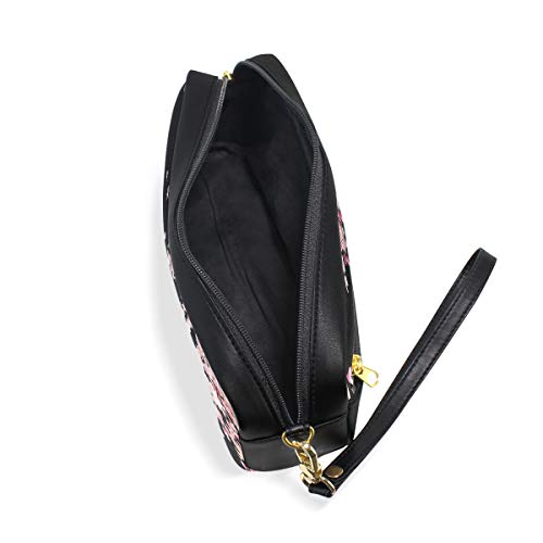 ALAZA Cute Pencil Case Flying Plum Cherry Blossom Petals Flowers Pen Cases Organizer PU Leather Comestic Makeup Bag Make up Pouch, Back to School Gifts