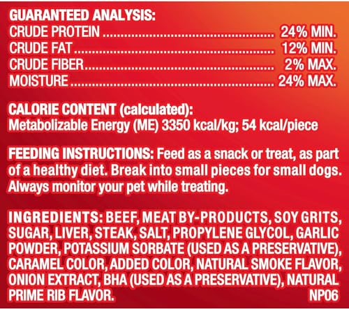 Pup-Peroni Prime Rib Flavor Dog Treats, Made with Real Steak, 22.5 Ounce Bag