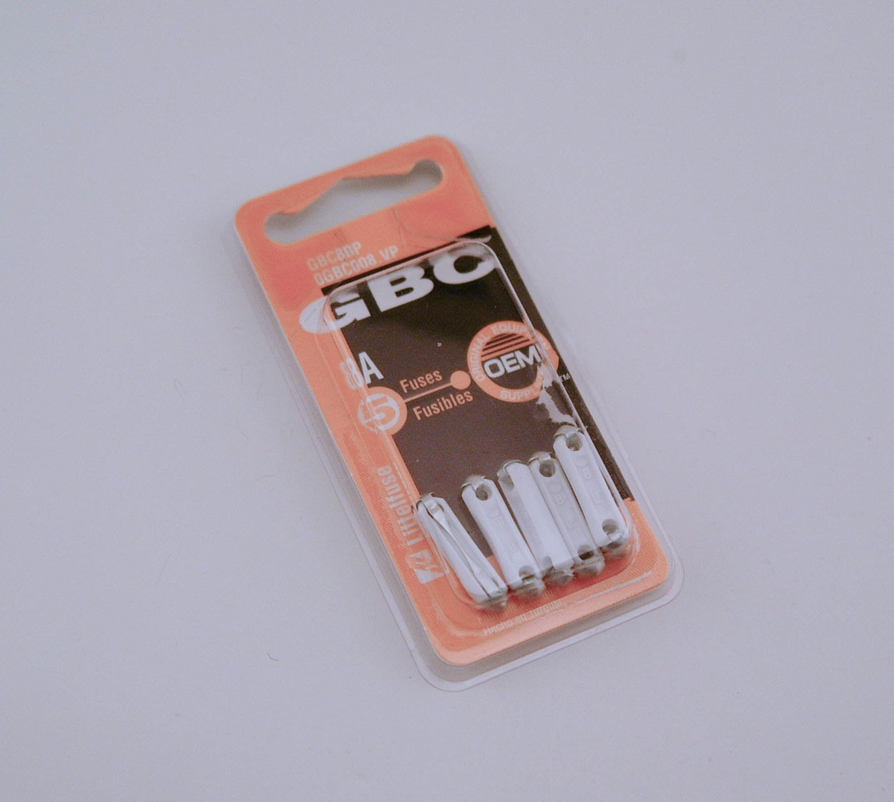 Littelfuse 0GBC008.VP GBC Ceramic 32 Volt 8 Amp Carded Fuse, (Pack of 5)