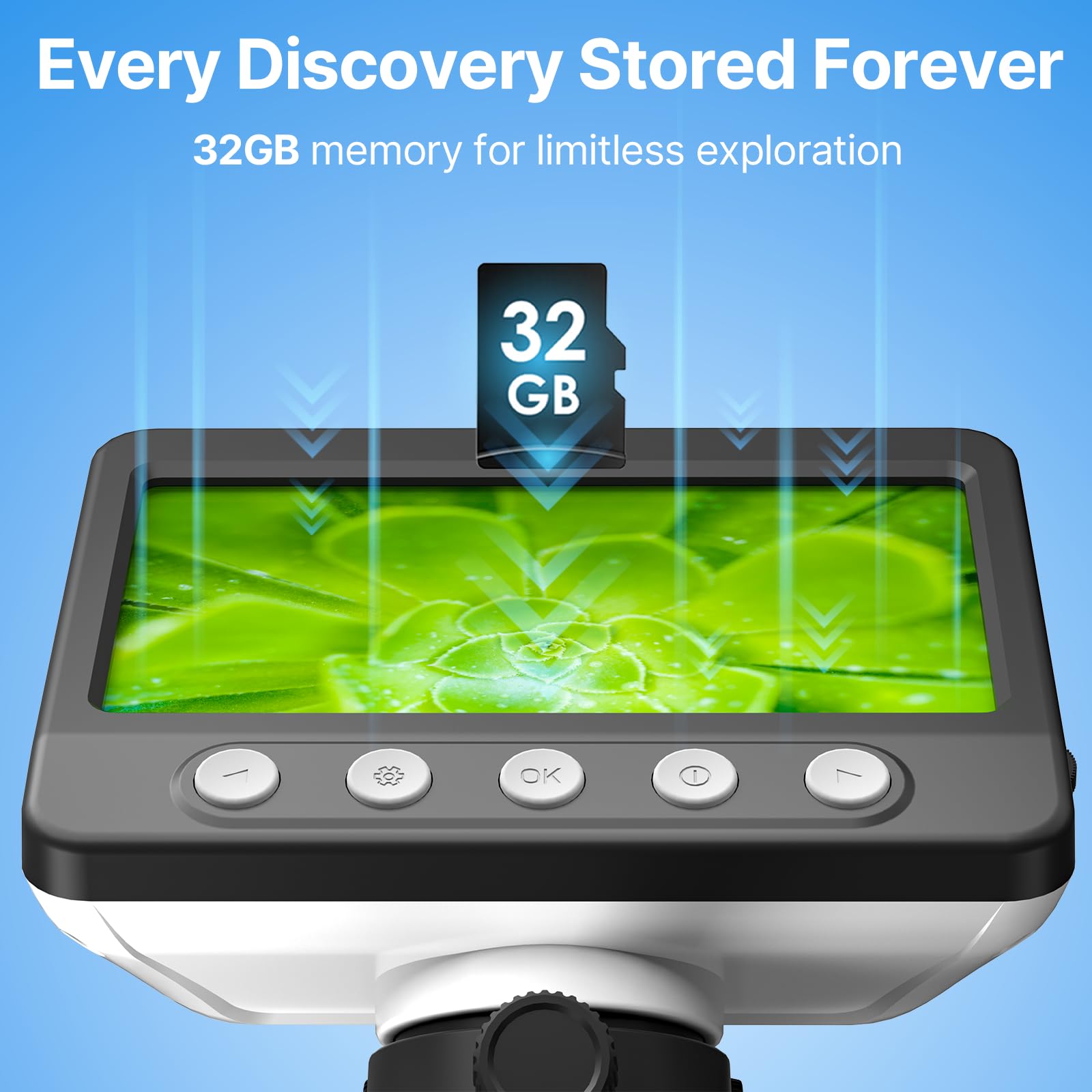 Digital Microscope, 4.3" LCD USB Coin Microscope, 1000X 1080P Error Coin Magnifier with 8 Adjustable LED Lights, PC View, Compatible with Windows for Adults Kids