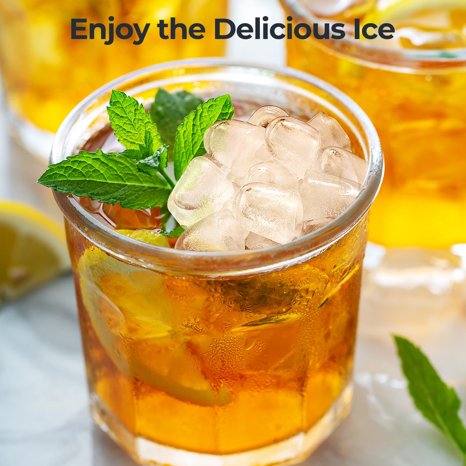 Ice Makers Countertop with Self-Cleaning, 9 Ice Cubes in 6Mins, 26.5lbs/24Hrs, Portable Ice Maker with Ice Scoop/Basket for Kitchen/Home/Bar, Black