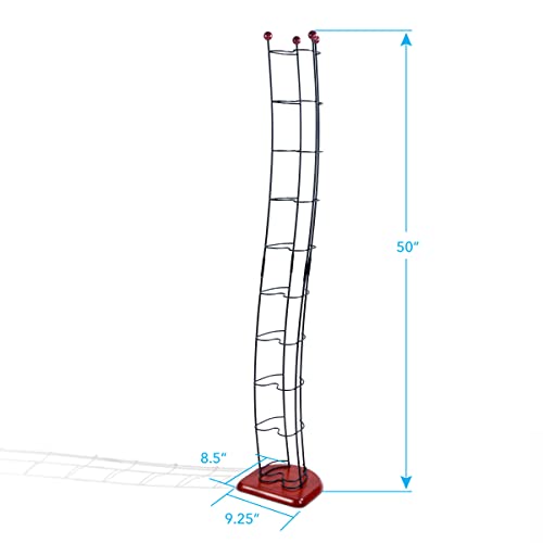 Atlantic Wave Wire CD Tower - Hold 110 CDs in Steel and Black Cherry Wood, PN1316