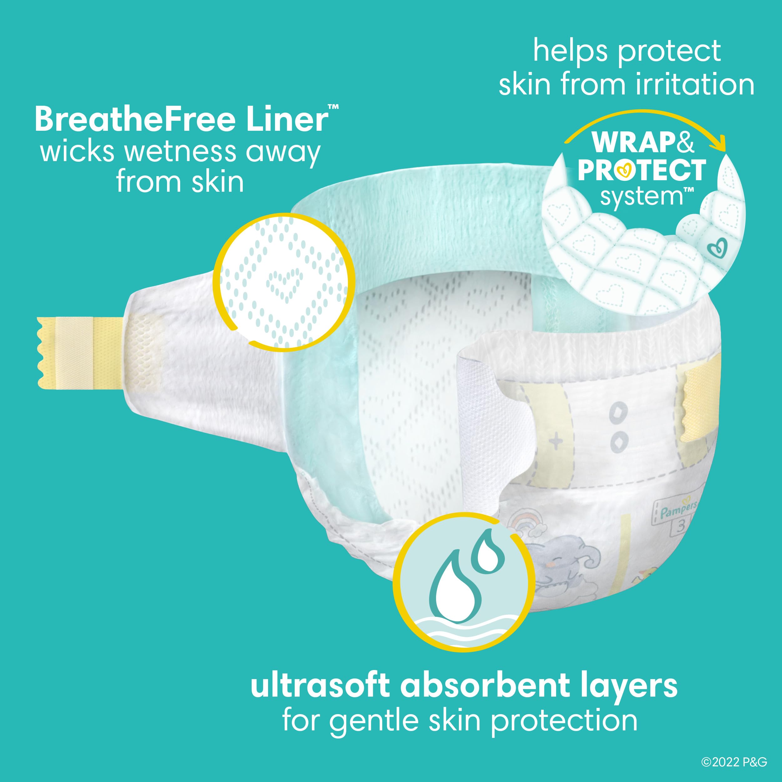 Pampers Baby Diapers - Swaddlers - Size 5, 132 Count, Ultra Absorbent Disposable Infant Diaper