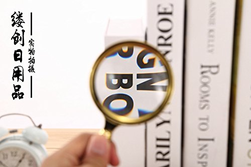 Kadaon 10X Handheld Magnifier Antique Mahogany Handle Magnifier Reading Magnifying Glass for Reading Book, Inspection, Coins, Insects, Rocks, Map, Crossword Puzzle